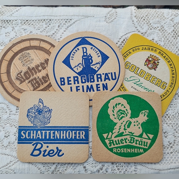 Vintage | Dining | Five Vintage Beer Coasters 97s 1980s Era Mostly ...